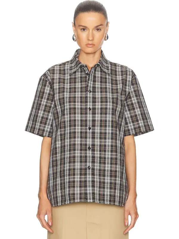 Bottega Veneta Short Sleeve Shirt - Fondant  Dove  & Mint
