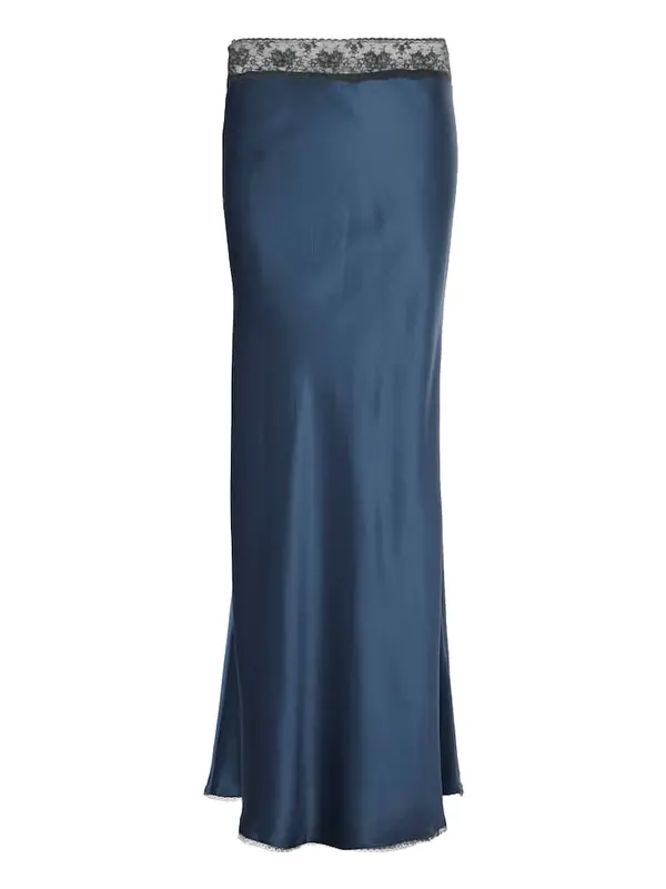 Sir The Label Aries Silk Maxi Skirt - Blue