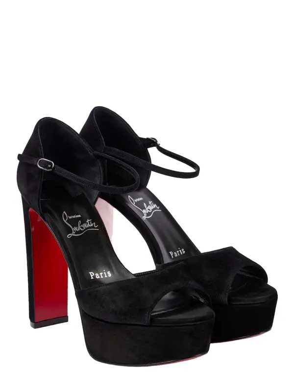 CHRISTIAN LOUBOUTIN Sandaloo 130 Suede Sandals - Black