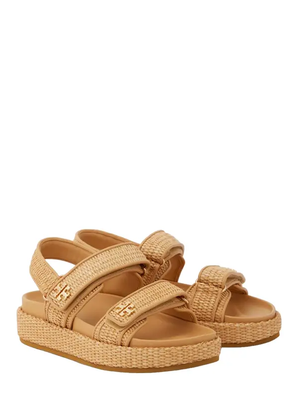 Tory Burch Kira Raffia Sandals - Beige