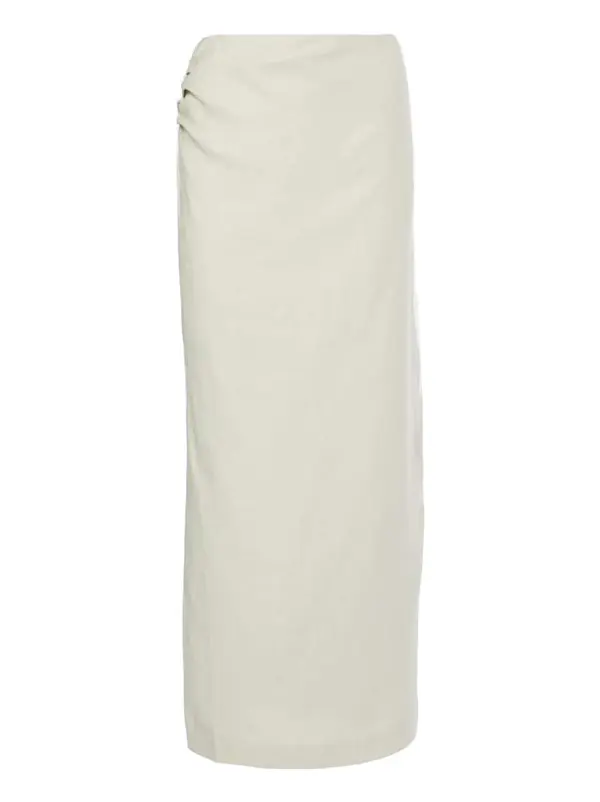 Sir The Label Iris Asymmetric Linen Maxi Skirt - Green