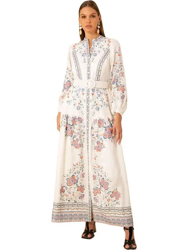 Hale Bob Melissa Embroidered Maxi Dress - Neutral