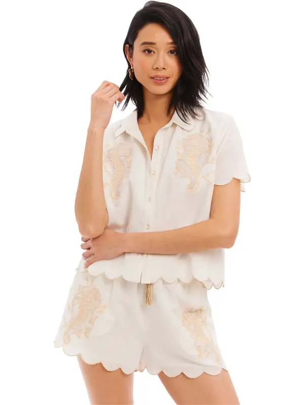 Allison Rowen Top - White