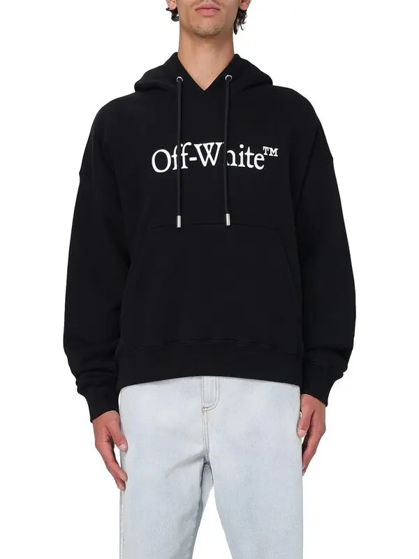 Off-White Logo Print Hoodie - Black