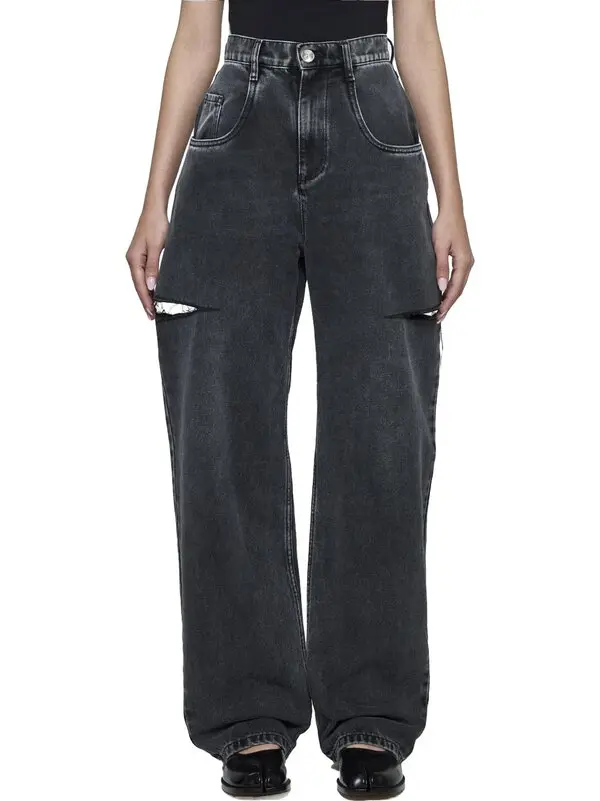 MAISON MARGIELA Wash Jeans With Cutout Detail - Black