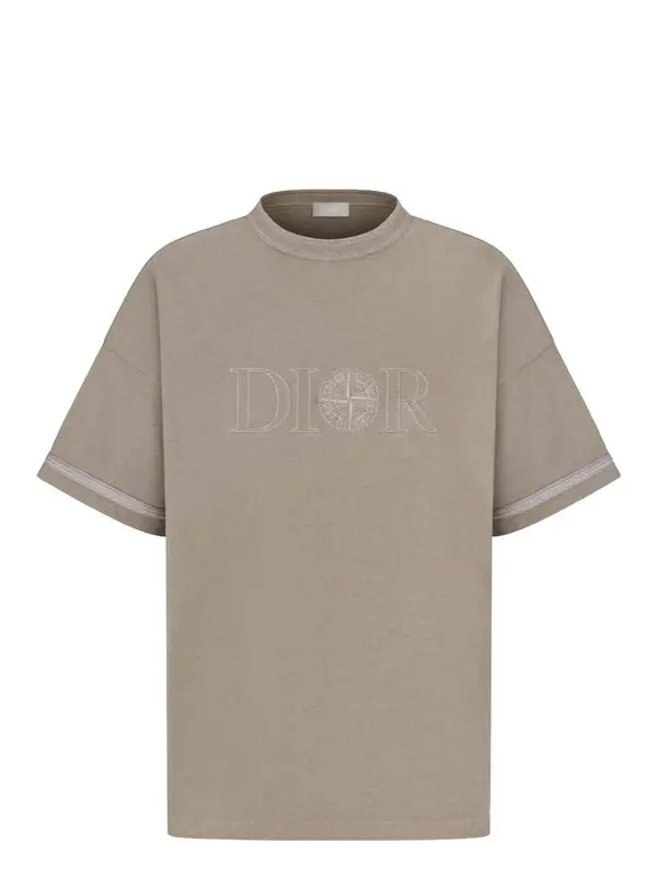 Dior X Stone Island Oversized Fit T-shirt - Brown