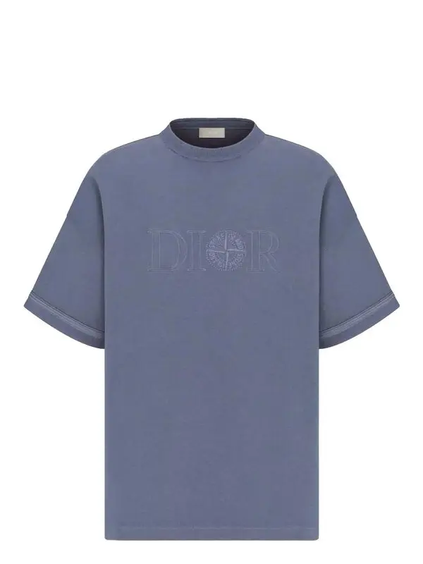 Dior X Stone Island Oversized Fit T-shirt - Blue