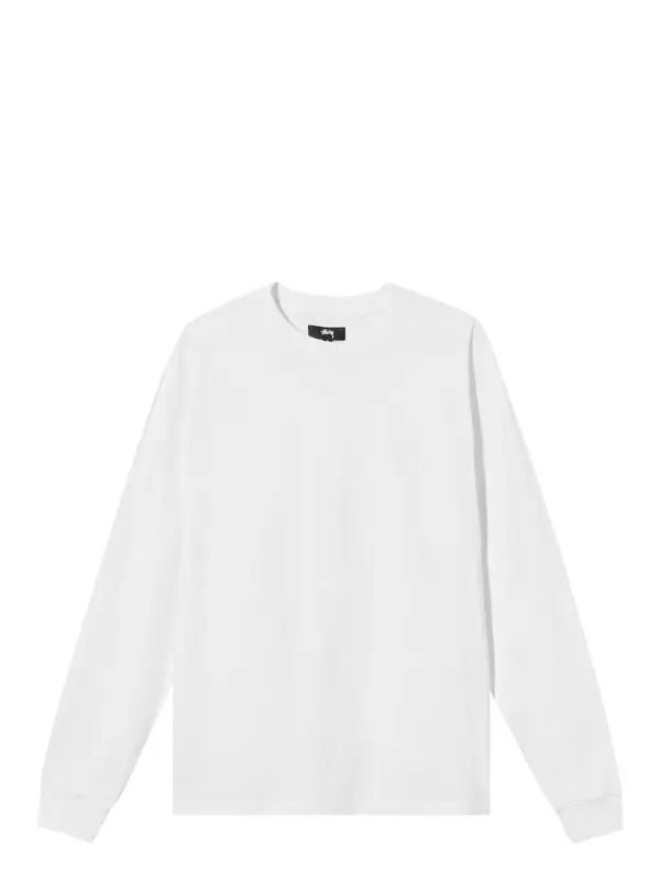 StÜssy Stock Logo Long-sleeve Crew - White