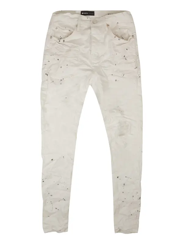 PURPLE BRAND Paint Blowout Denim Pants - White