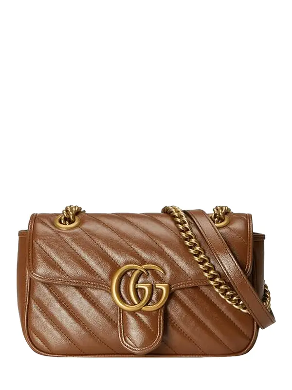 Gucci Gg Marmont Mini Matelassé Shoulder Bag - Brown