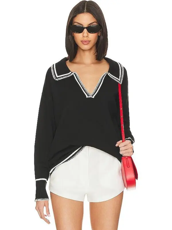 SNDYS. Arlington Collared Sweater - Black
