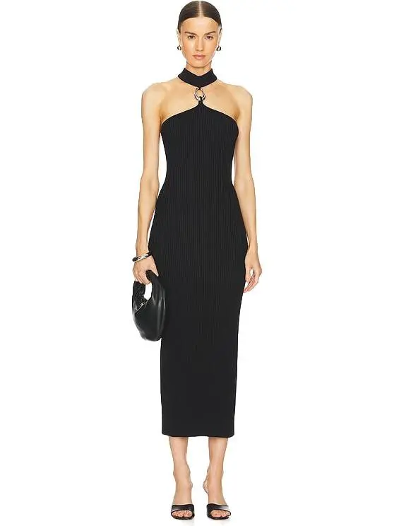 Simkhai Arya Ribbed Knit Dress - Black