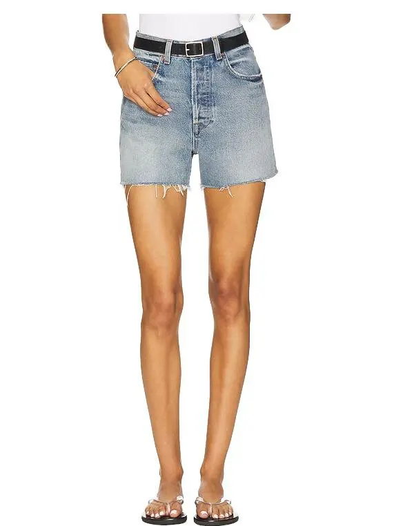 GRLFRND Jules Super High Rise Vintage Denim Short - Blue