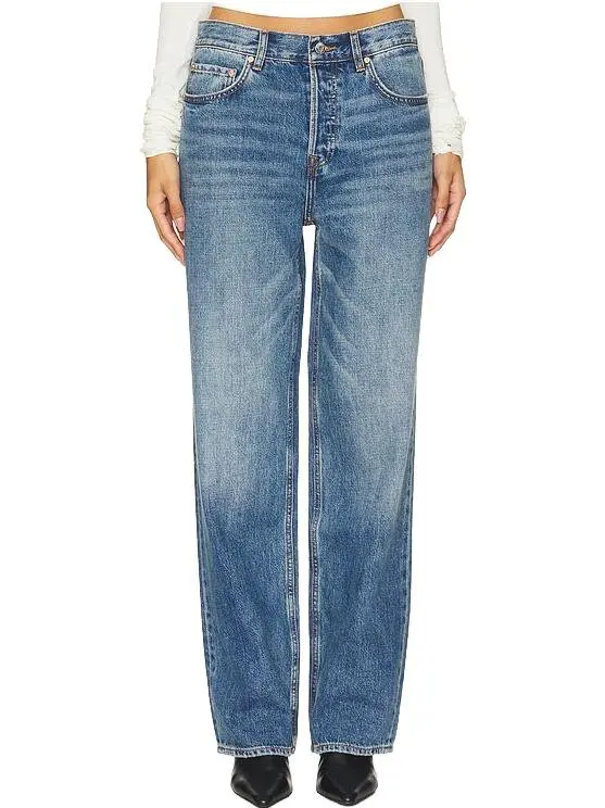 GRLFRND Bella Low Rise Boyfriend Jeans In Medium Wash - Denim-medium
