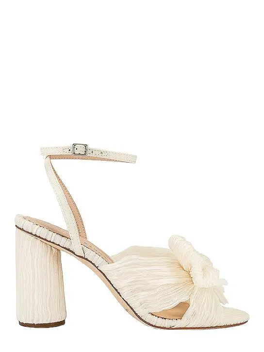 LOEFFLER RANDALL Camellia Pleated Bow Heel - White