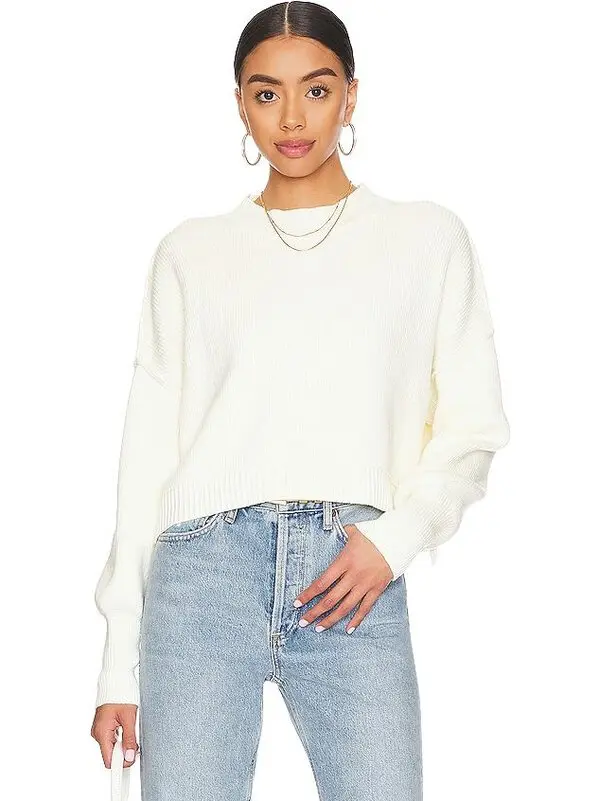 Free People Easy Street Crop Sweater - Ivory