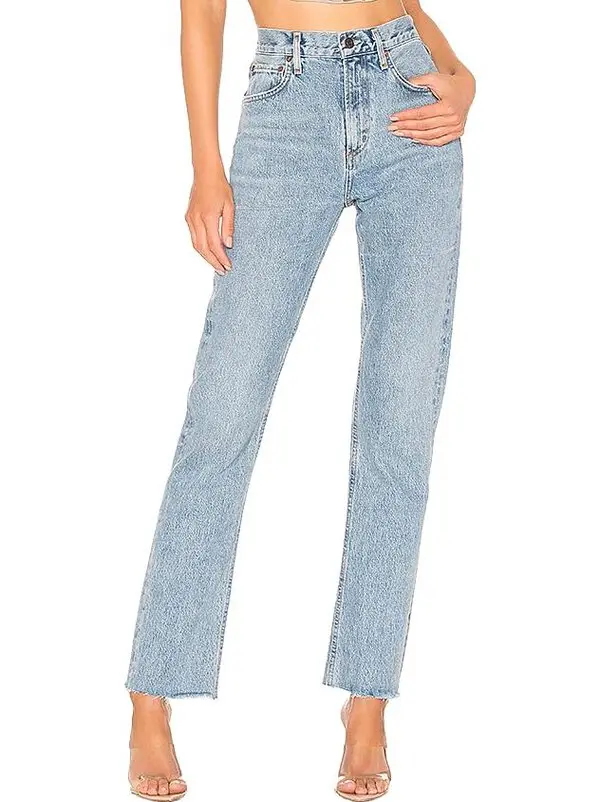 AGOLDE Cherie High Rise Straight Jeans - Blue
