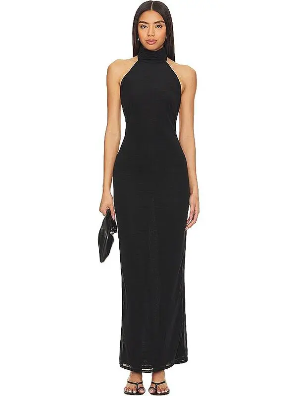 LOVERS AND FRIENDS X Anja Dujkoviä Ula Sheer Maxi Dress - Black