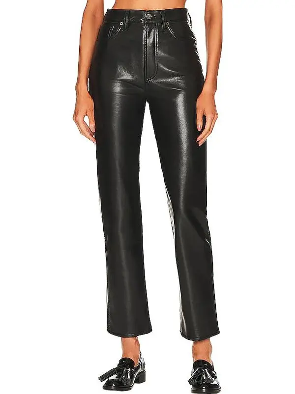 AGOLDE Faux Leather Fitted 90's - Black