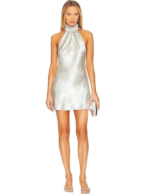LOVERS AND FRIENDS Hayes Mini Dress - Metallic Silver