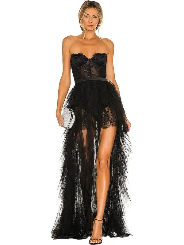 For Love & Lemons X Revolve Bustier Gown - Black