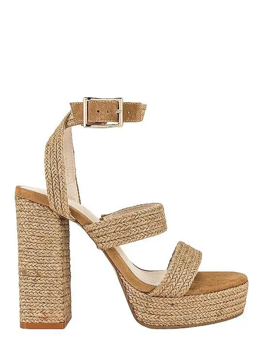 Raye Akita Braided Platform Heels - Tan