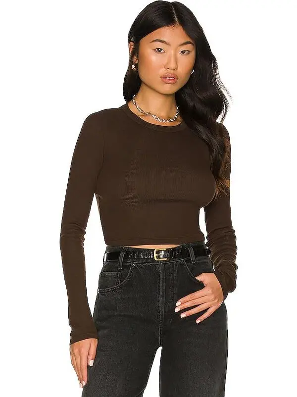 Cotton Citizen Verona Crop Shirt - Chocolate