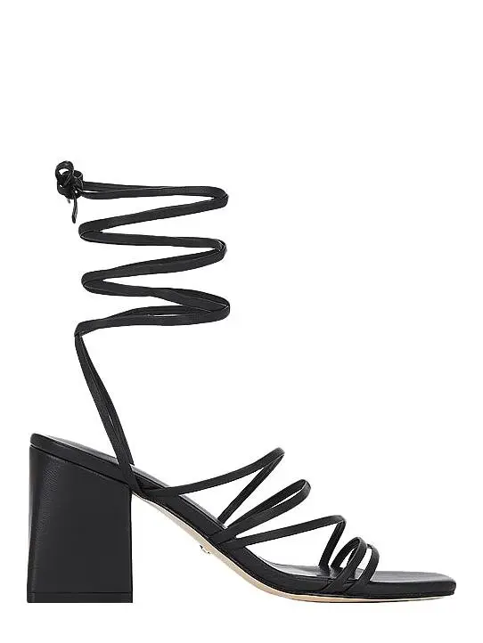 Raye Saorise Strappy Block Heel Sandals With Ankle Tie - Black