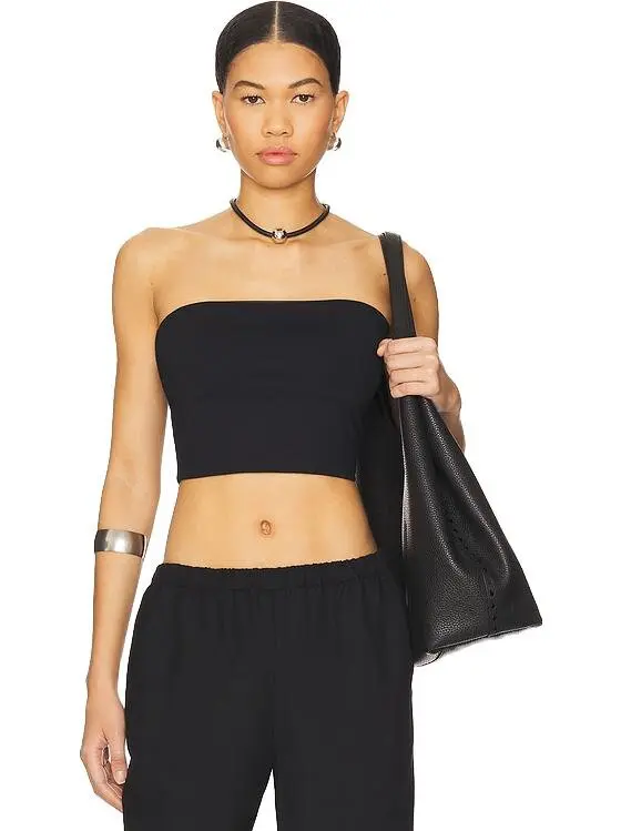 Susana Monaco Strapless Crop Top - Black