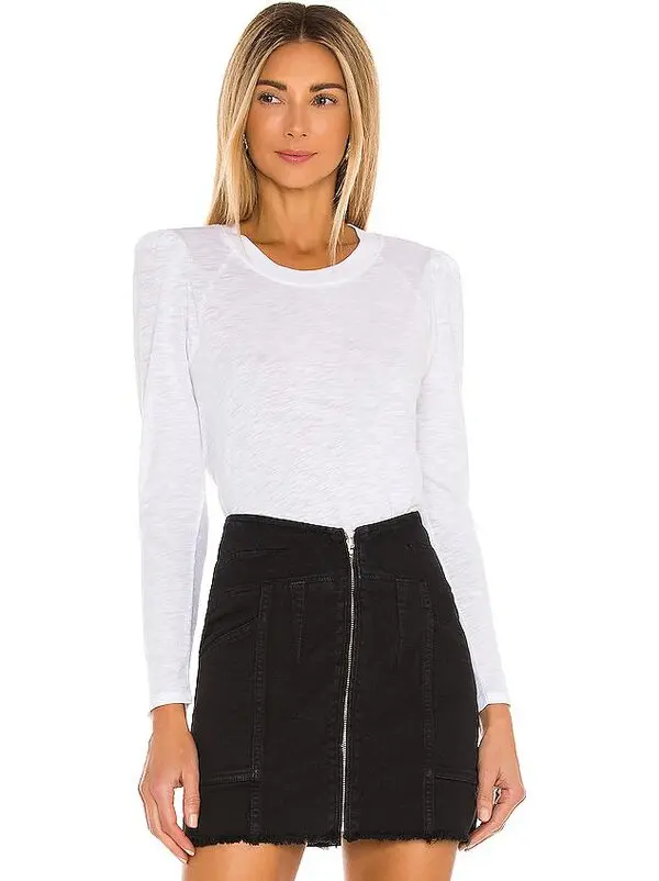 Veronica Beard Mason Baseball Tee - White