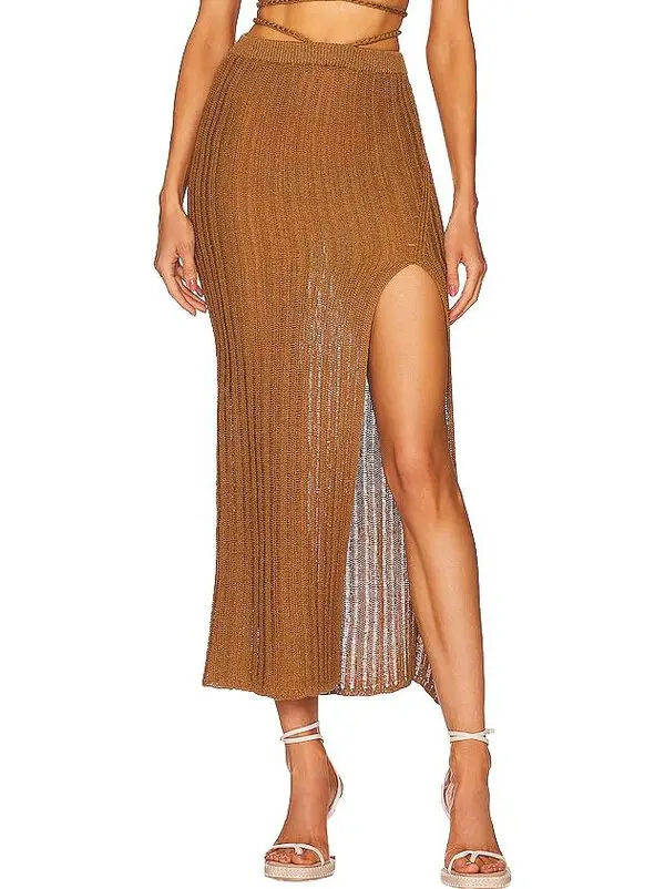 MICHAEL COSTELLO X Revolve Sylvan Maxi Skirt - Brown