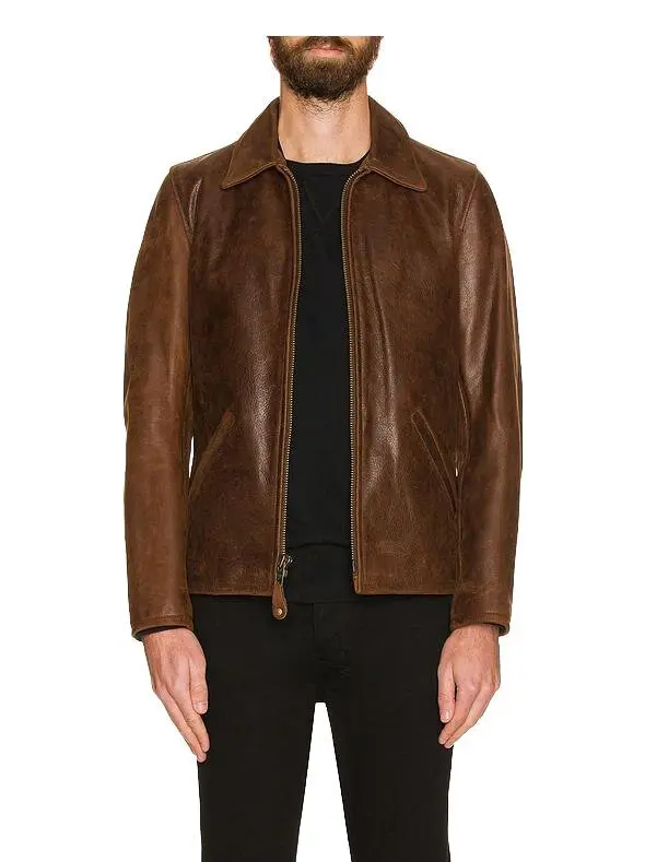 SCHOTT Waxy Buffalo Leather Sunset Jacket - Brown
