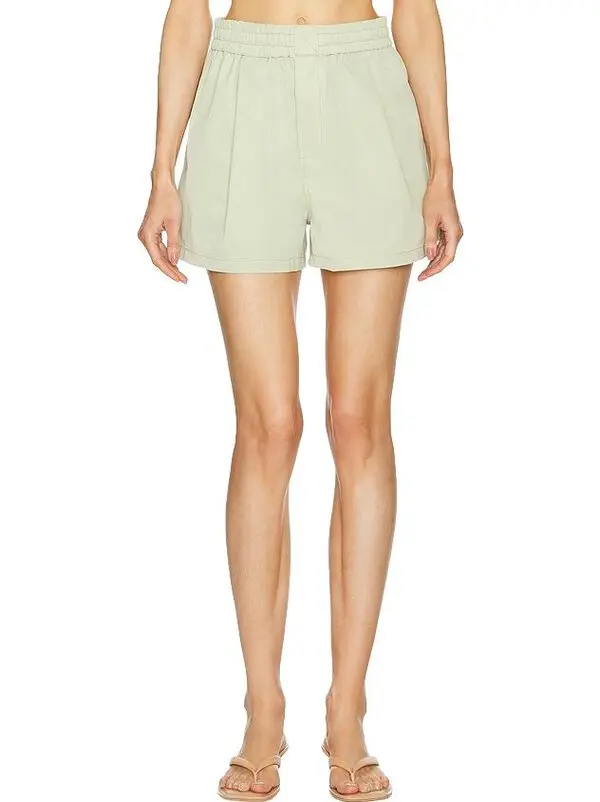 GRLFRND Tech Gabardine Boxer Shorts - Olive