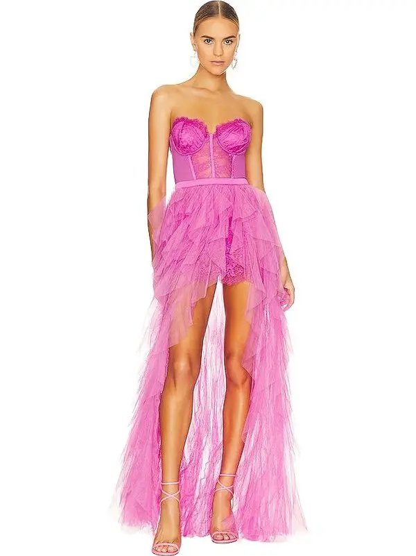 For Love & Lemons X Revolve Bustier Gown - Fuchsia