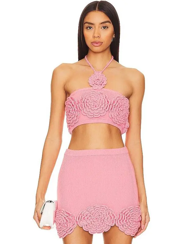 LOVERS AND FRIENDS Ashby Crochet Top - Pink