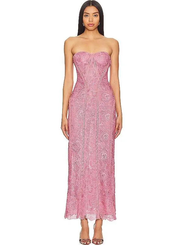 Rococo Sand X Revolve Lace Midi Dress - Pink