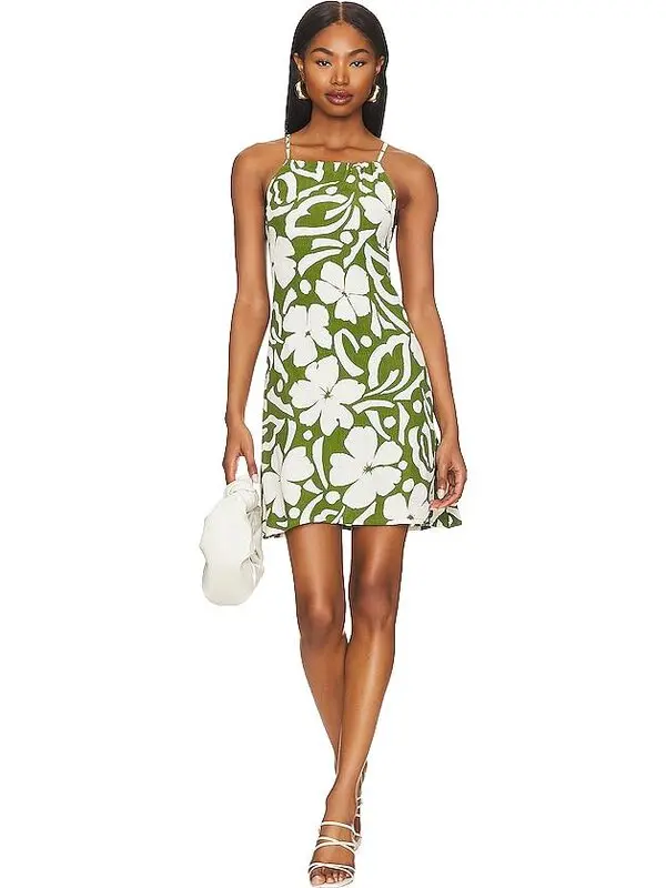 Faithfull The Brand Diletta Mini Dress - Olive