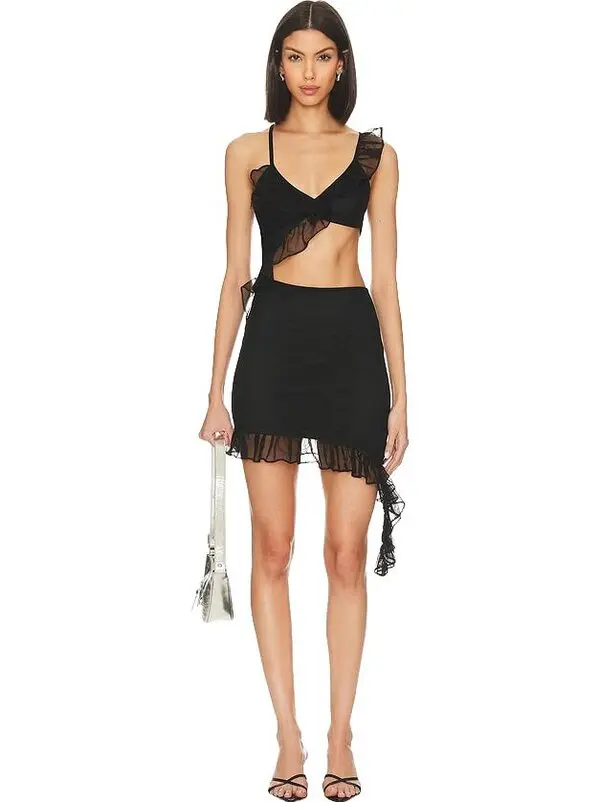 MORE TO COME Payton Ruffle Dress - Black