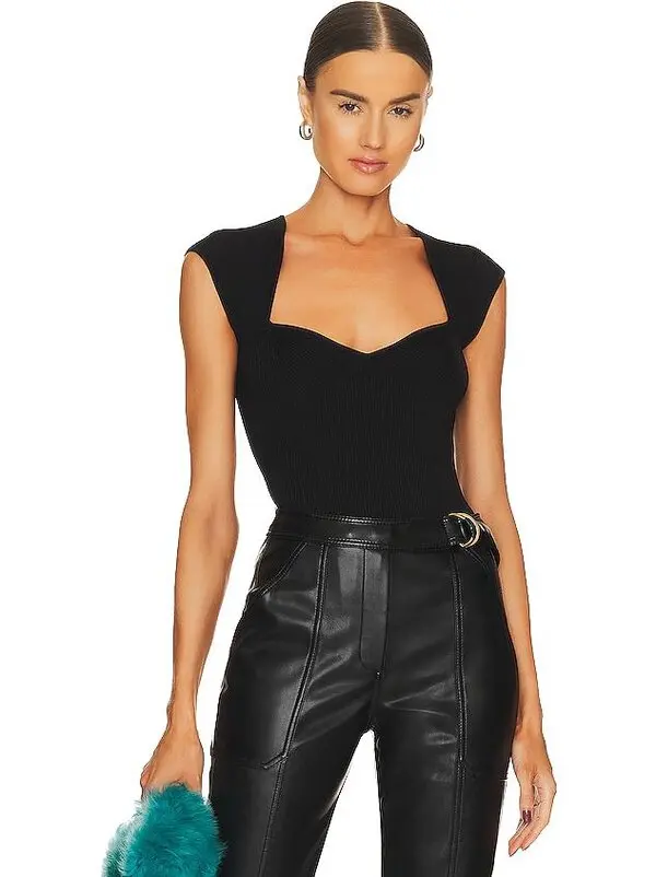 Simkhai Barbara Sweetheart Bodysuit - Black