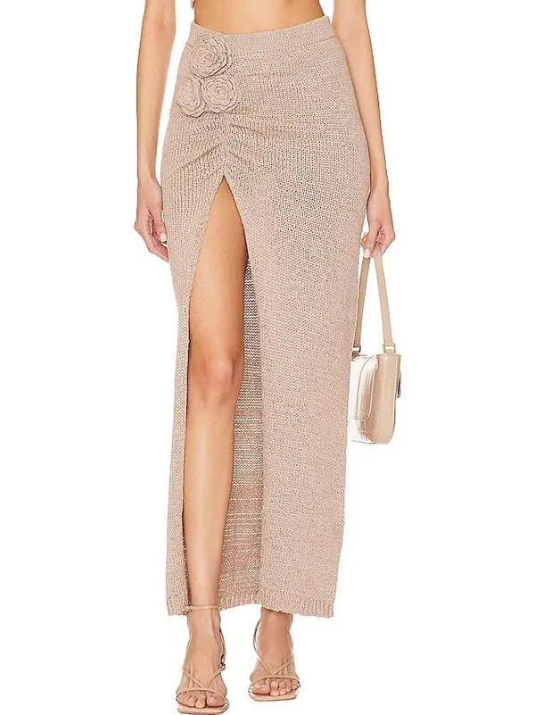 LOVERS AND FRIENDS Joya Rosette Skirt - Beige