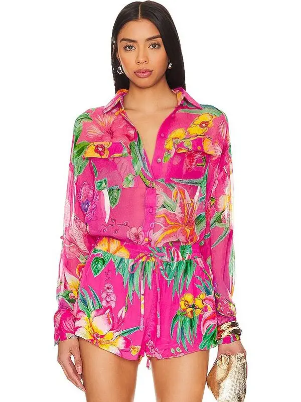 Rococo Sand Megan Button Up Shirt - Pink