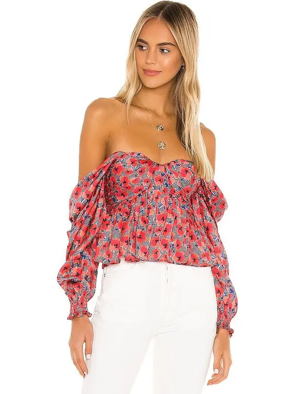 House Of Harlow 1960 X Revolve Burna Blouse - Red