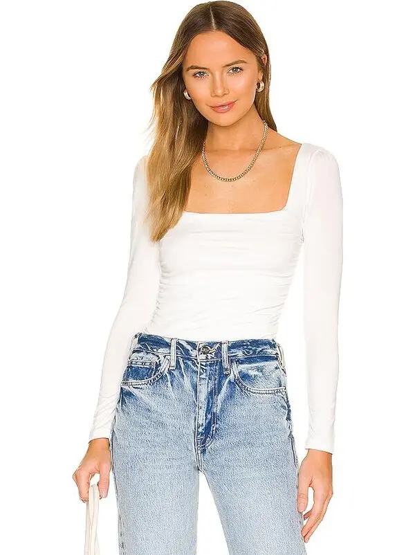 Superdown Sofia Square Neck Top - White