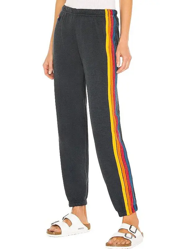 Aviator Nation 5 Stripe Sweatpant - Black