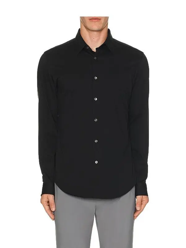 Theory Sylvain Structure Knit Shirt In . Also - Black