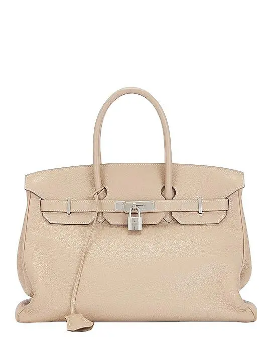 FWRD RENEW Hermes Togo Birkin 35 Handbag - Beige