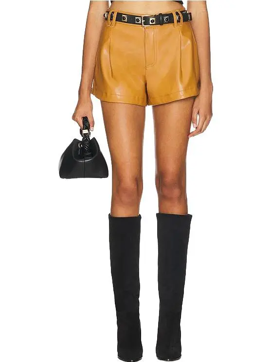 Free People X We The Free Vegan Leather Shorts - Brown