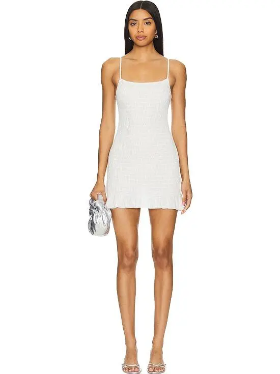 APRES STUDIO X Revolve Ruched Mini Dress - Cream