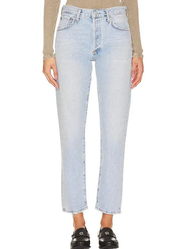 AGOLDE Austin Mid Rise Tapered Slim Jeans - Denim-light