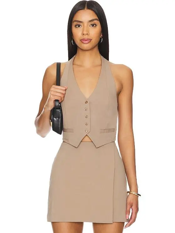 Good American Halterneck Vest - Tan